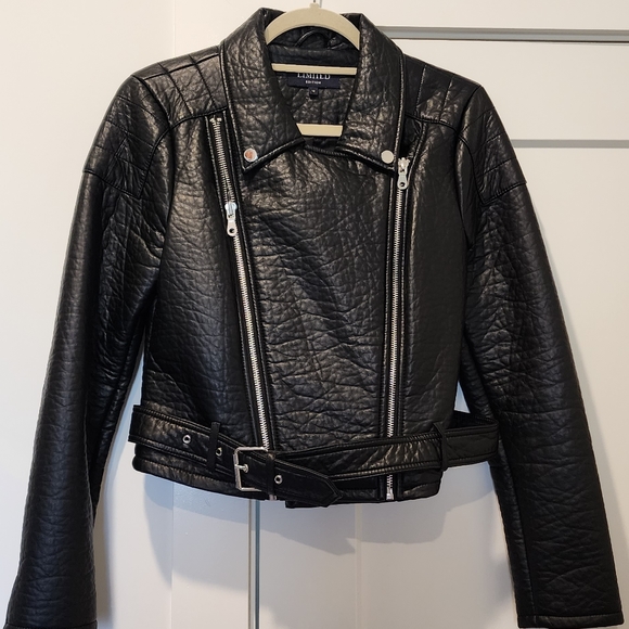 M&S | Jackets & Coats | Ms Leather Moto Biker Jacket Uk 2 Us 8 | Poshmark